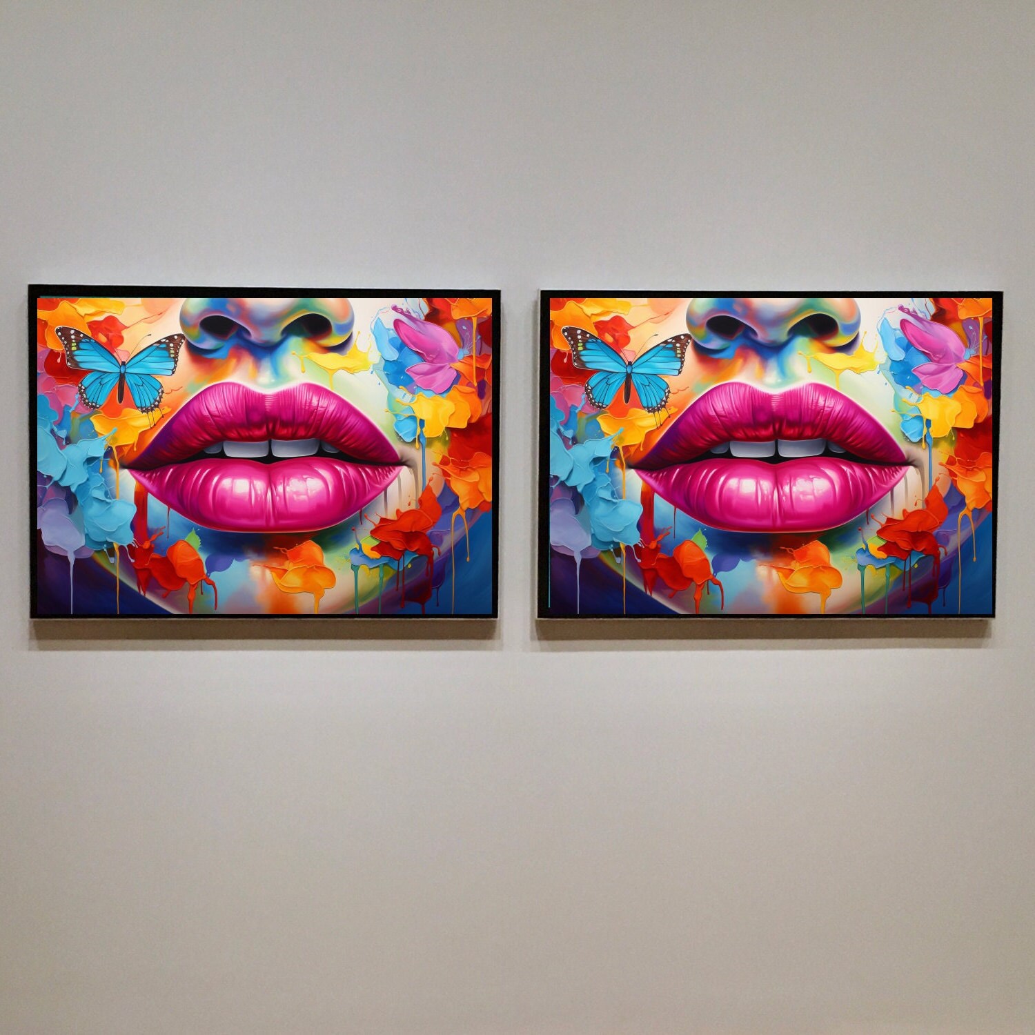 Pop Art Lips Poster Lips Wall Decor Colorful Lips Wall Art - Etsy