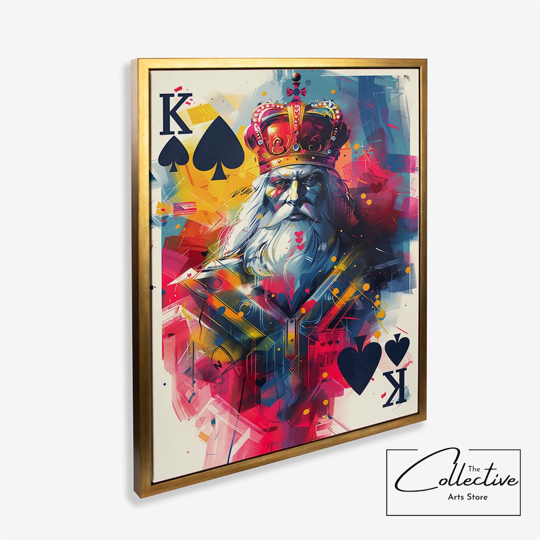 King of Spades Print King Playing Cards Poster Poker Room Canvas Art ...