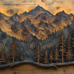 Modern Art Rustic Decor Poster for Living Room Framed Canvas Wall Art ...