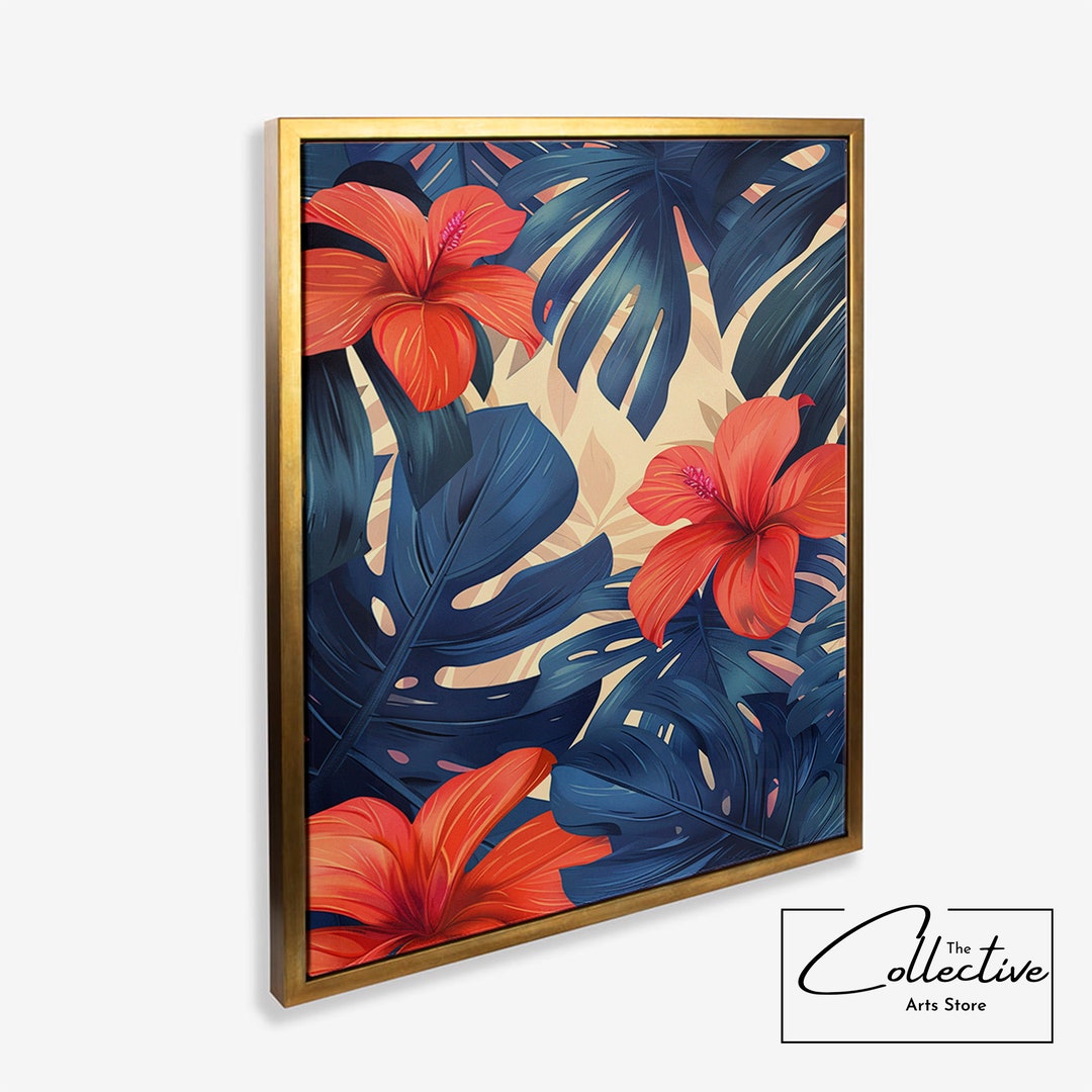 Hawaiian Flower Print Botanical Wall Art New Home Wall Decor ...