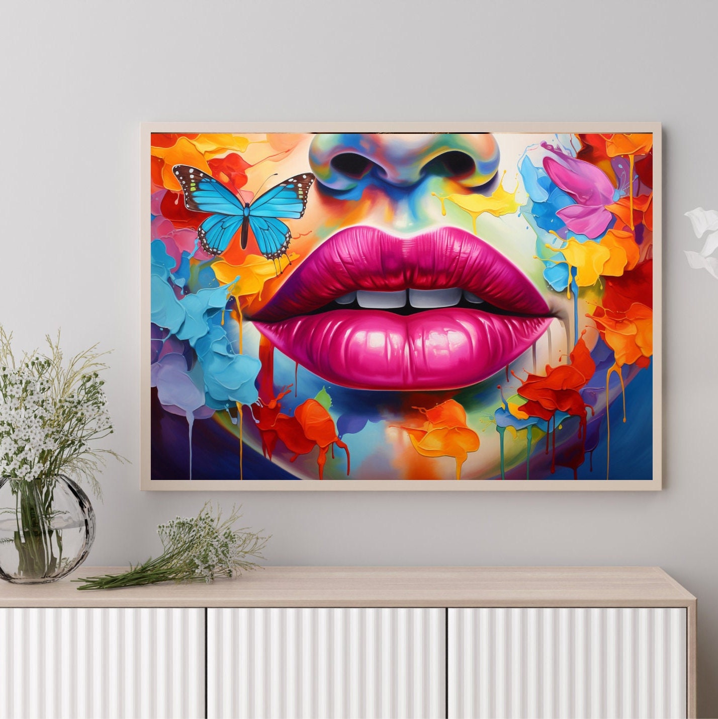 Pop Art Lips Poster Lips Wall Decor Colorful Lips Wall Art - Etsy