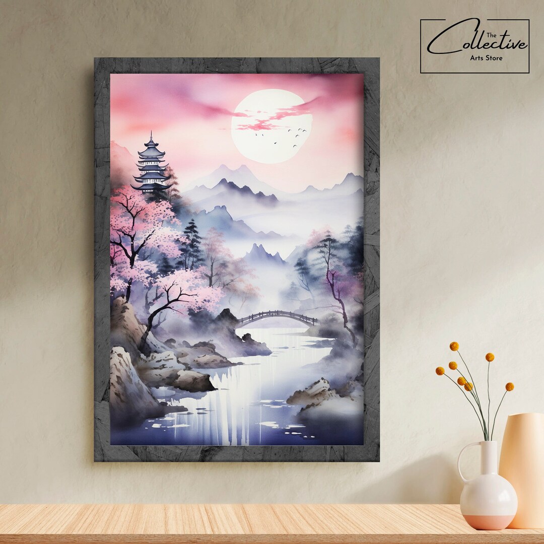 Japan Landscape Poster Japan Art Scene Japan Framed Poster - Etsy