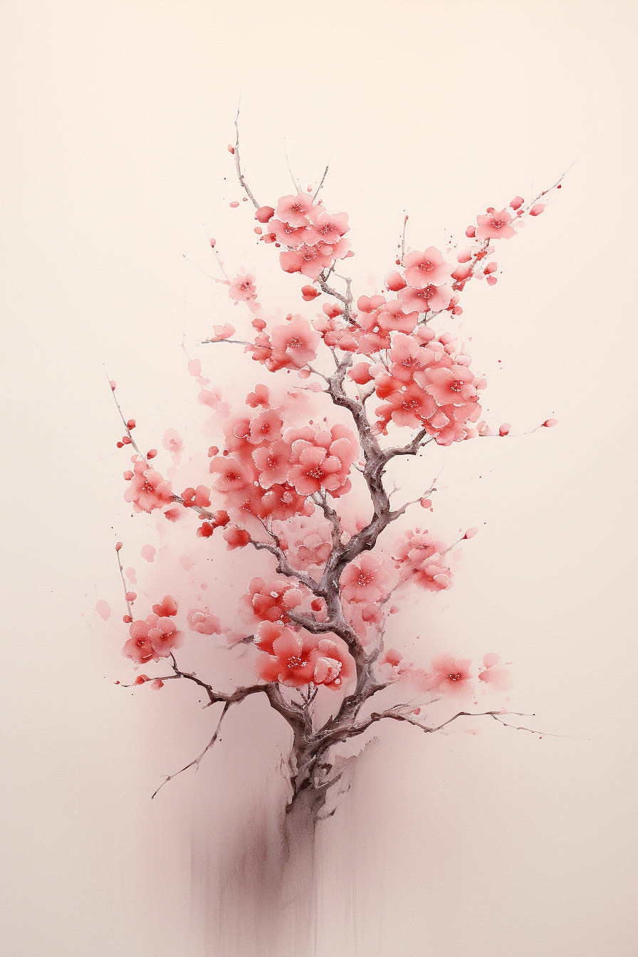 Minimalistic Blossom Tree Poster Blossom Tree Canvas Floral - Etsy