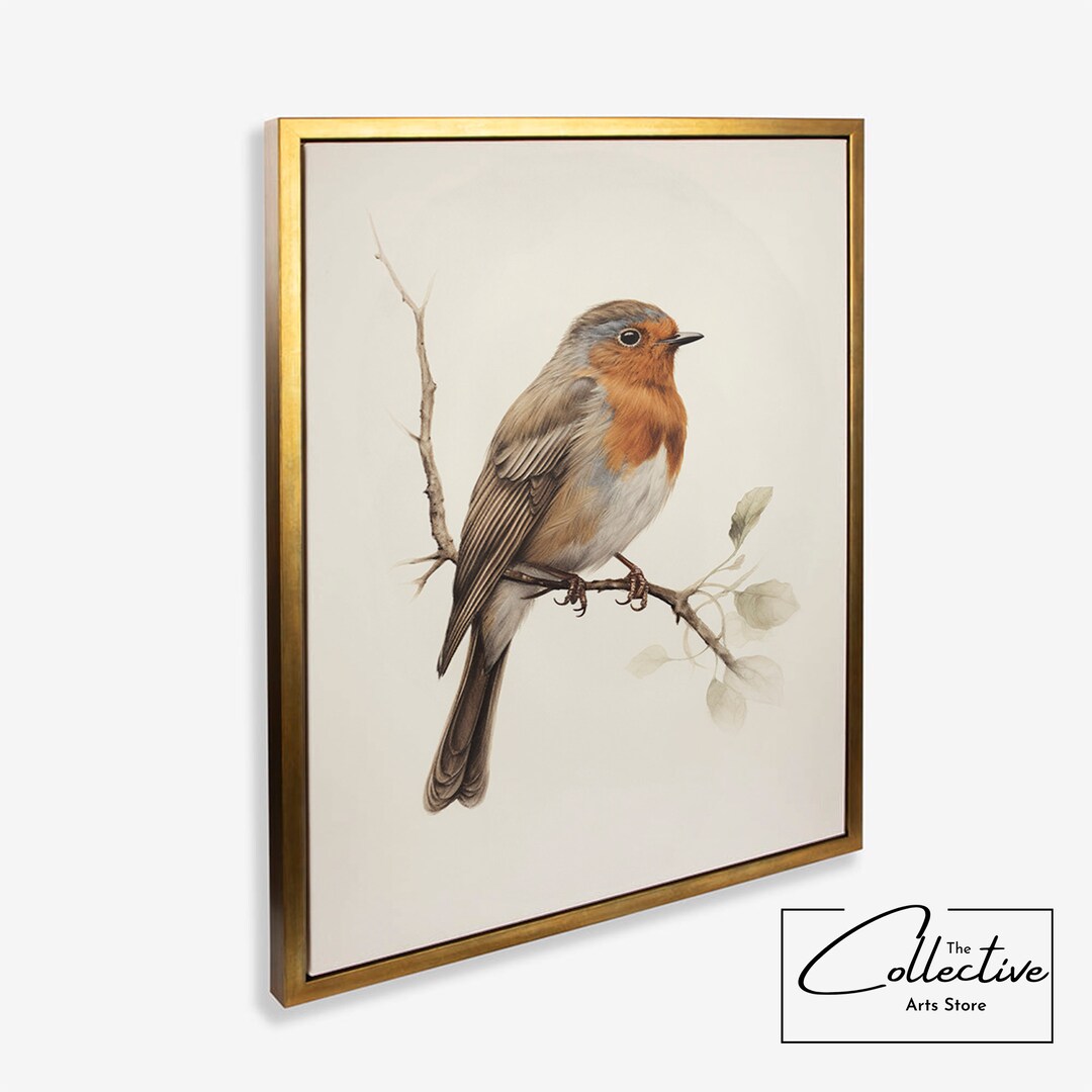 Bird Minimalistic Watercolour Poster Nature Canvas Robin Drawing Poster ...