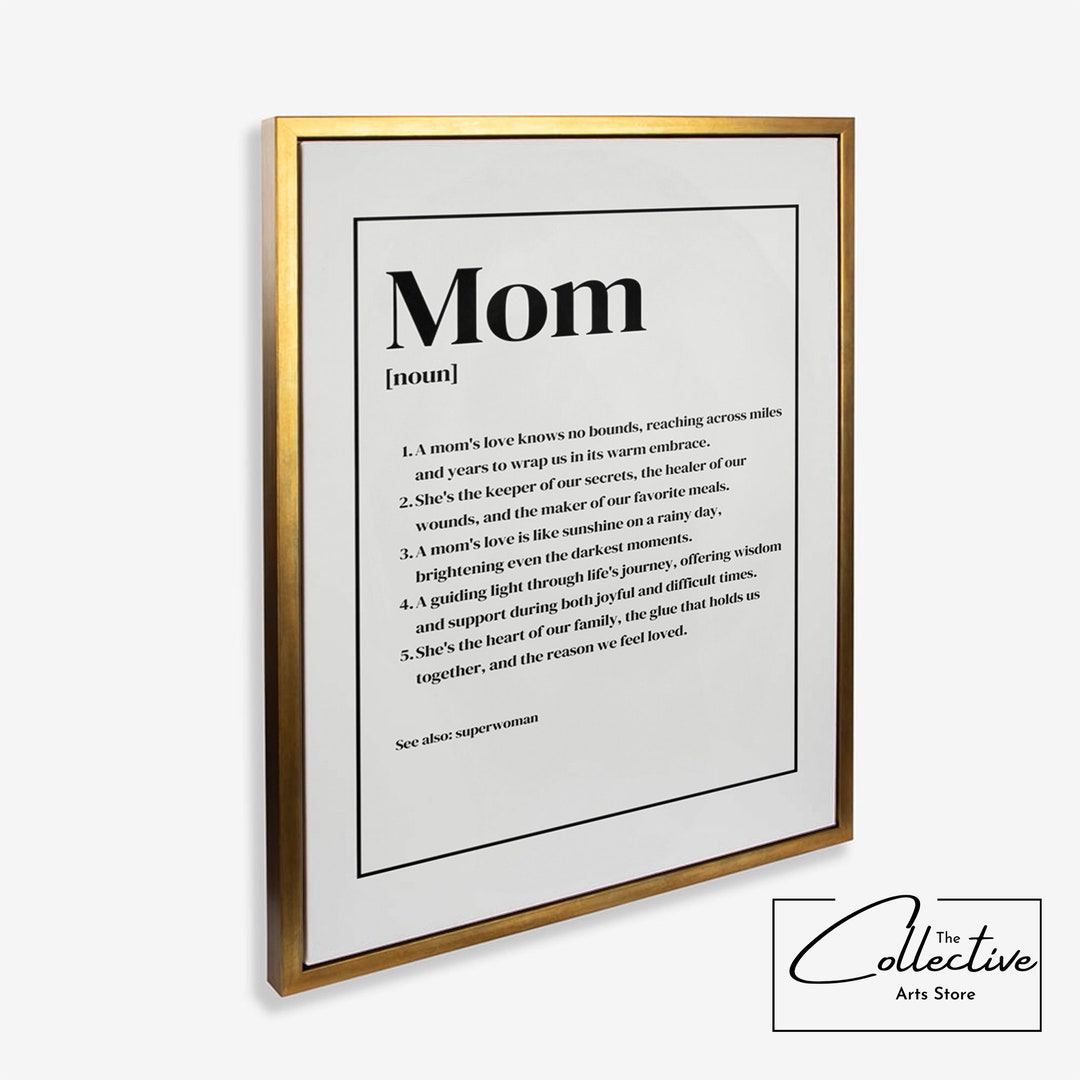 Mom Wall Art Dictionary Poster Word Definition Canvas Print Mother's ...