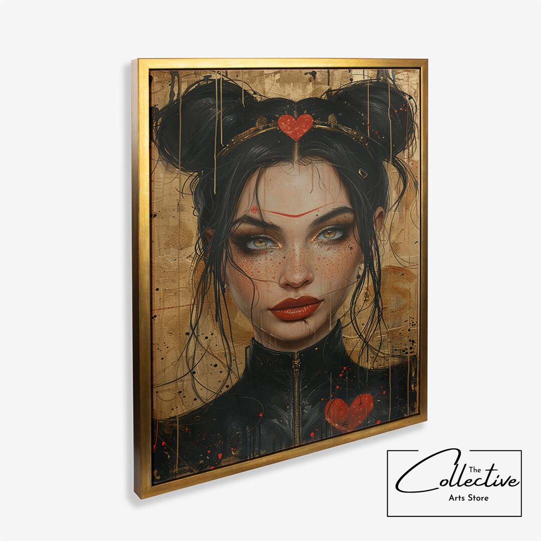 Gothic Female Portrait Poster Large Vibrant Print Bold Bright Abstract ...
