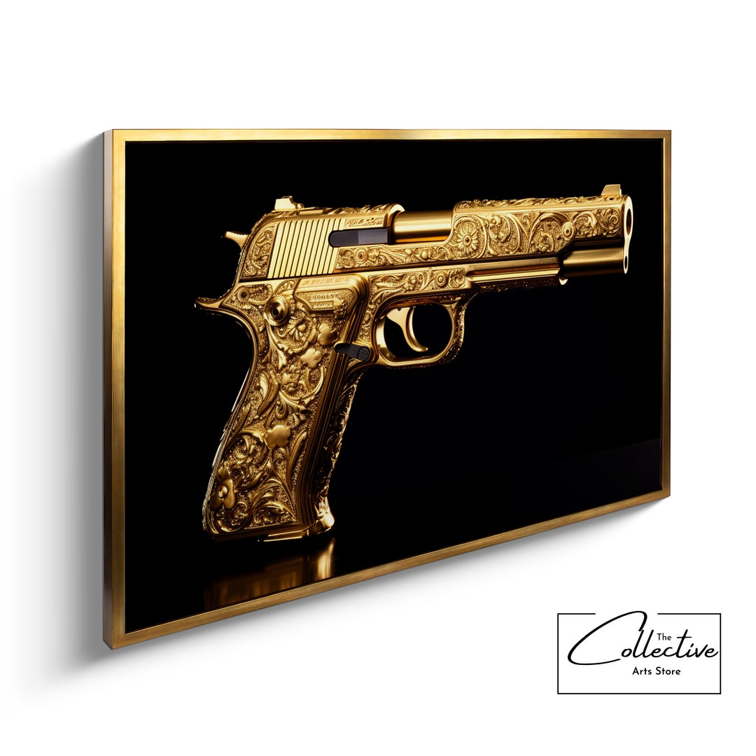 Firearm Framed Print Pistol Weapon Unframed Poster Gun Enthusiast Gift ...