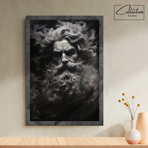 Zeus Poster Greek Style Art Framed Poster Zeus Inspired Wall Decor ...