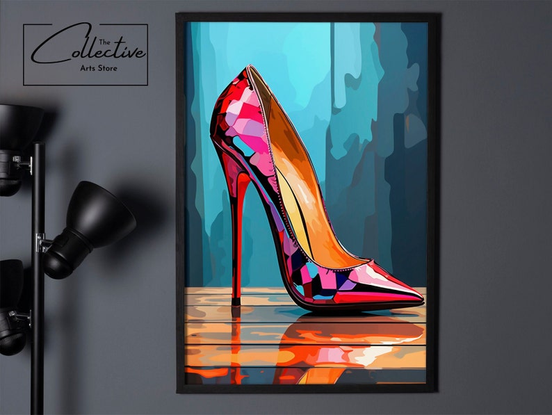 Pop Art Style High Heel Poster Pump Shoe Image Canvas Fashion Lover ...