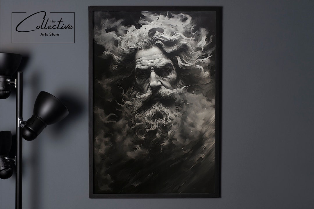 Zeus Poster Greek Style Art Framed Poster Zeus Inspired Wall - Etsy