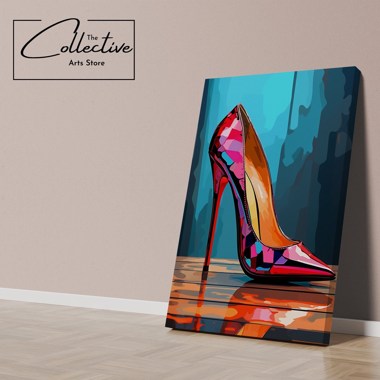 Pop Art Style High Heel Poster Pump Shoe Image Canvas Fashion Lover ...