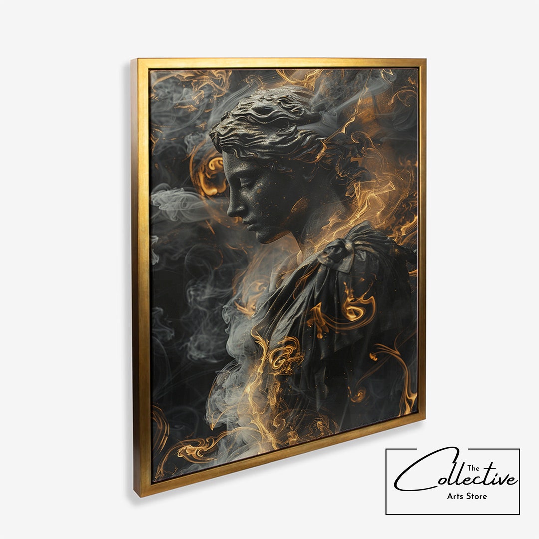 Venus Greek Mythology Poster Black Gold Canvas Wall Art Myths Legends ...