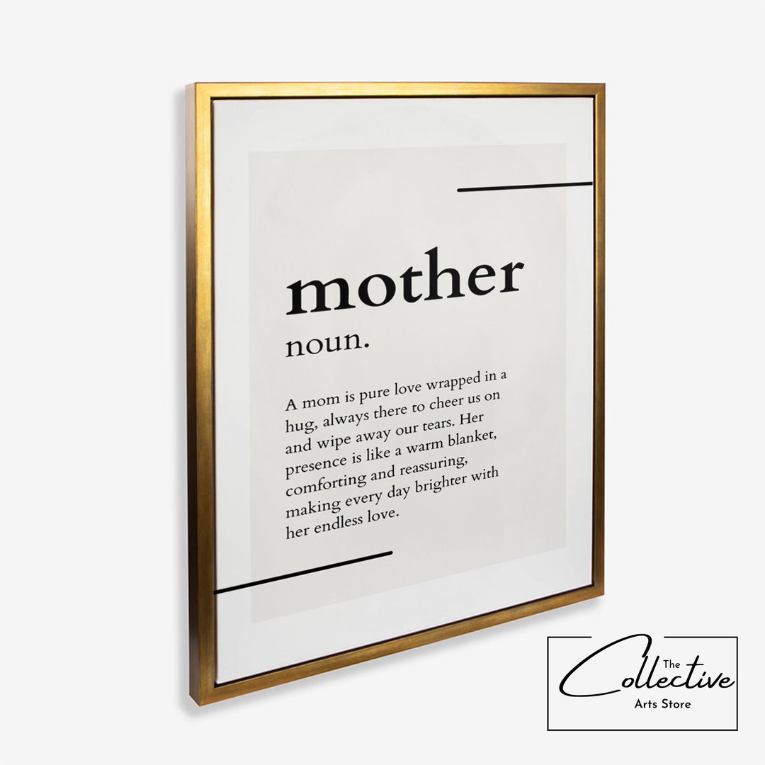 Mother Definition Poster Dictionary Art Print Mother's Day Art Gift for ...