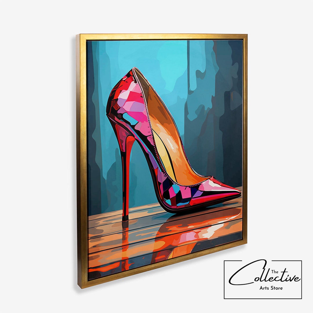 Pop Art Style High Heel Poster Pump Shoe Image Canvas Fashion Lover ...