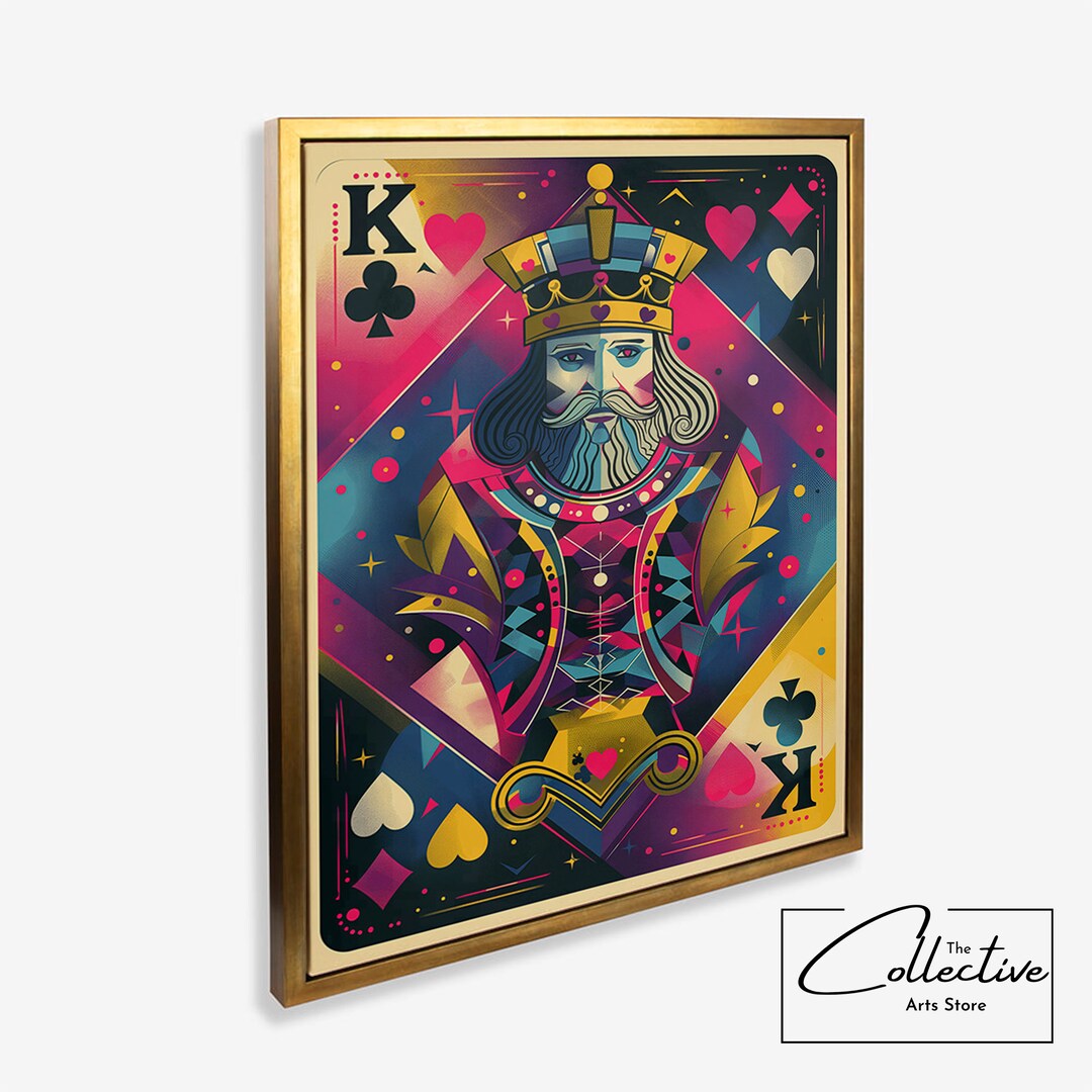 King of Clubs Wall Art Print King Playing Cards Poster Game Room Decor ...