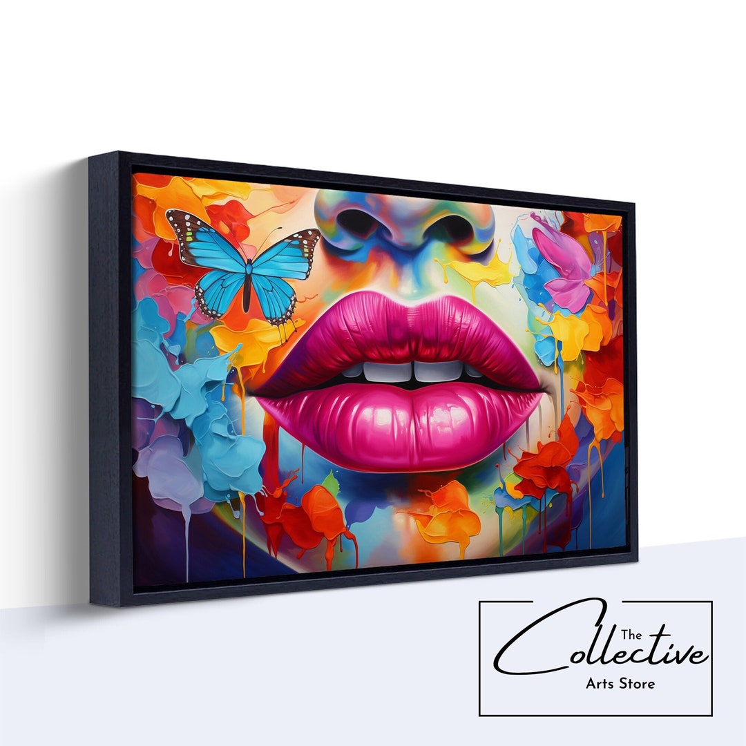 Pop Art Lips Poster Lips Wall Decor Colorful Lips Wall Art Bold Lips ...
