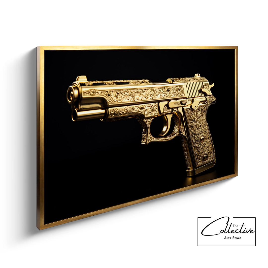 Pistol Weapon Unframed Poster Shotgun Framed Canvas Firearm Framed ...