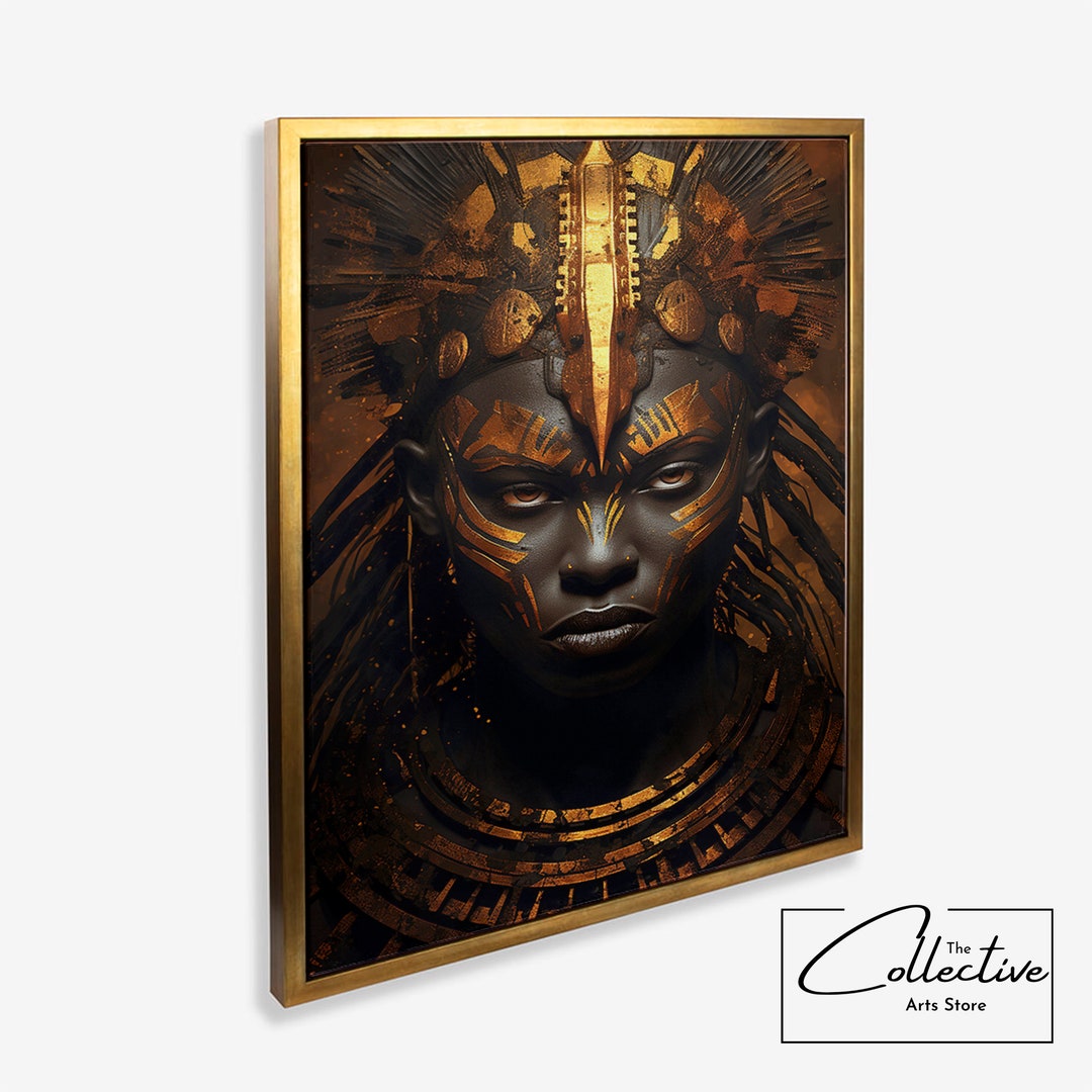 Contemporary African Art Poster Canvas Art Gold Black Print Art ...