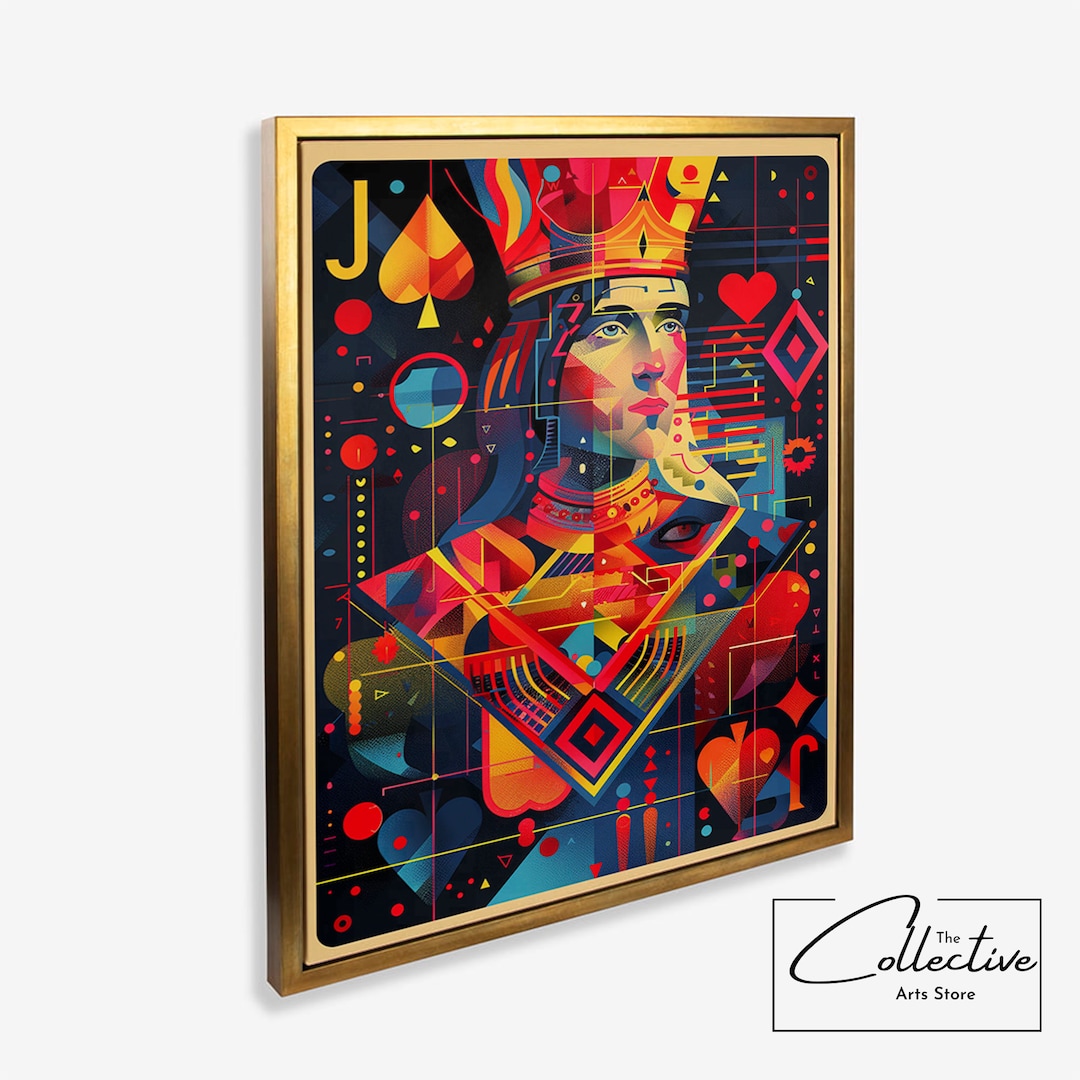 Jack of Spades Playing Card Funky Wall Art Poster Colorful Print Game ...