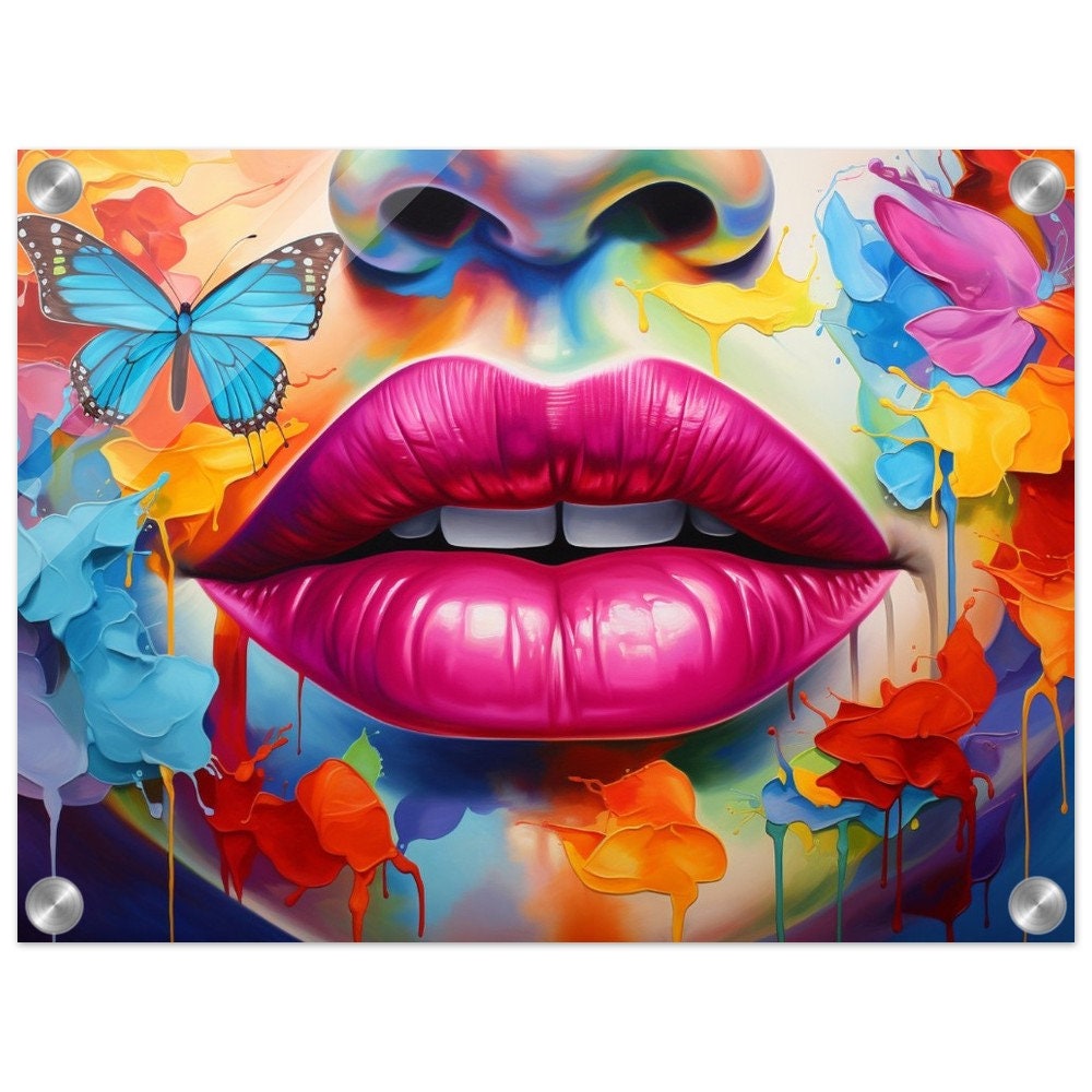 Pop Art Lips Poster Lips Wall Decor Colorful Lips Wall Art - Etsy