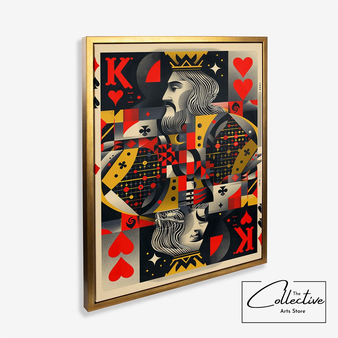King Playing Cards Poster Game Room Decor King of Hearts Wall Art Print ...