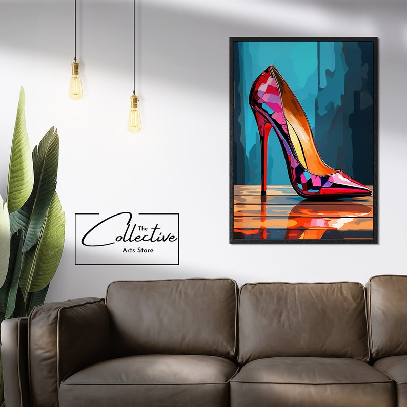 Pop Art Style High Heel Poster Pump Shoe Image Canvas Fashion Lover ...
