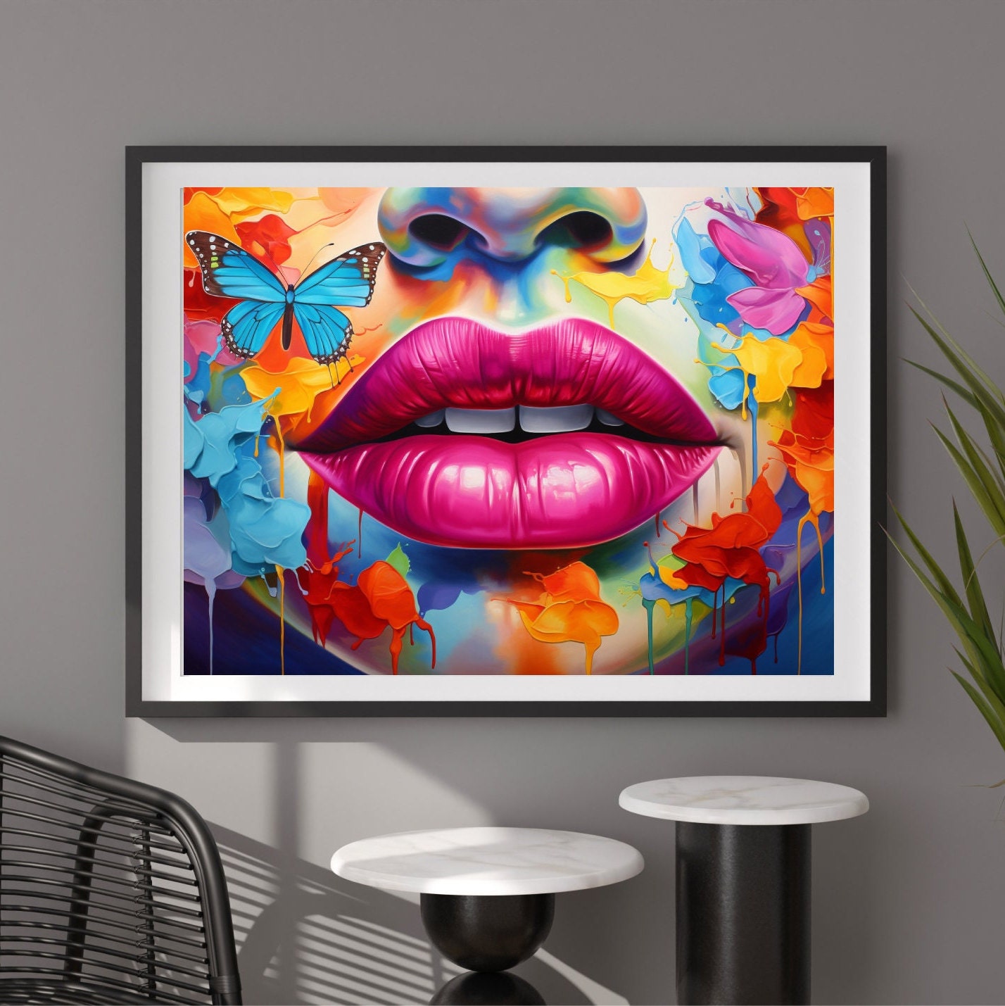 Pop Art Lips Poster Lips Wall Decor Colorful Lips Wall Art - Etsy