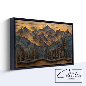 Modern Art Rustic Decor Poster for Living Room Framed Canvas Wall Art ...