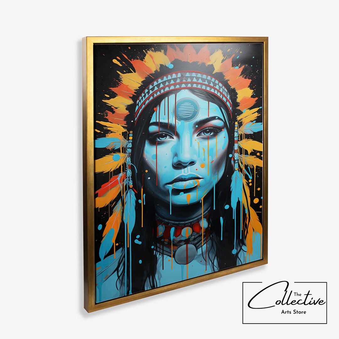 Native Cultural Wall Art Woman Portrait Pop Art Print Wall Decor Airbnb ...