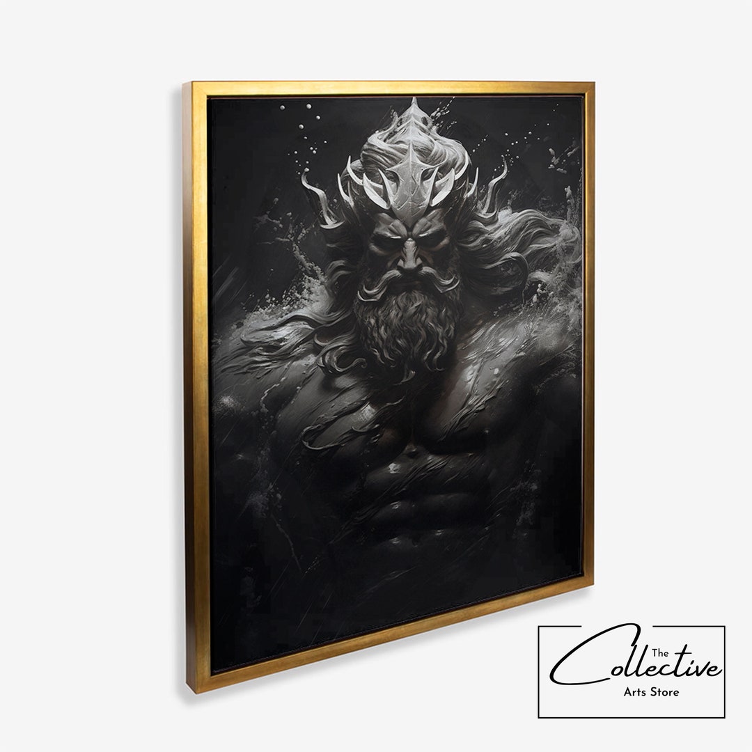 Athens Inspired Wall Art Poseidon Framed Poster Print Home Decor Greek ...