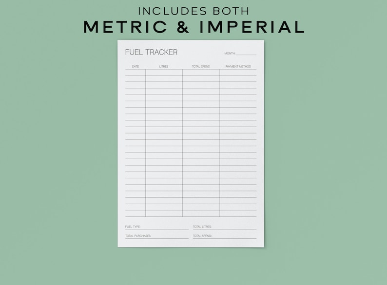 Printable: Mileage & Fuel Tracker - Self-employed Tracker 2 Page PDF ...