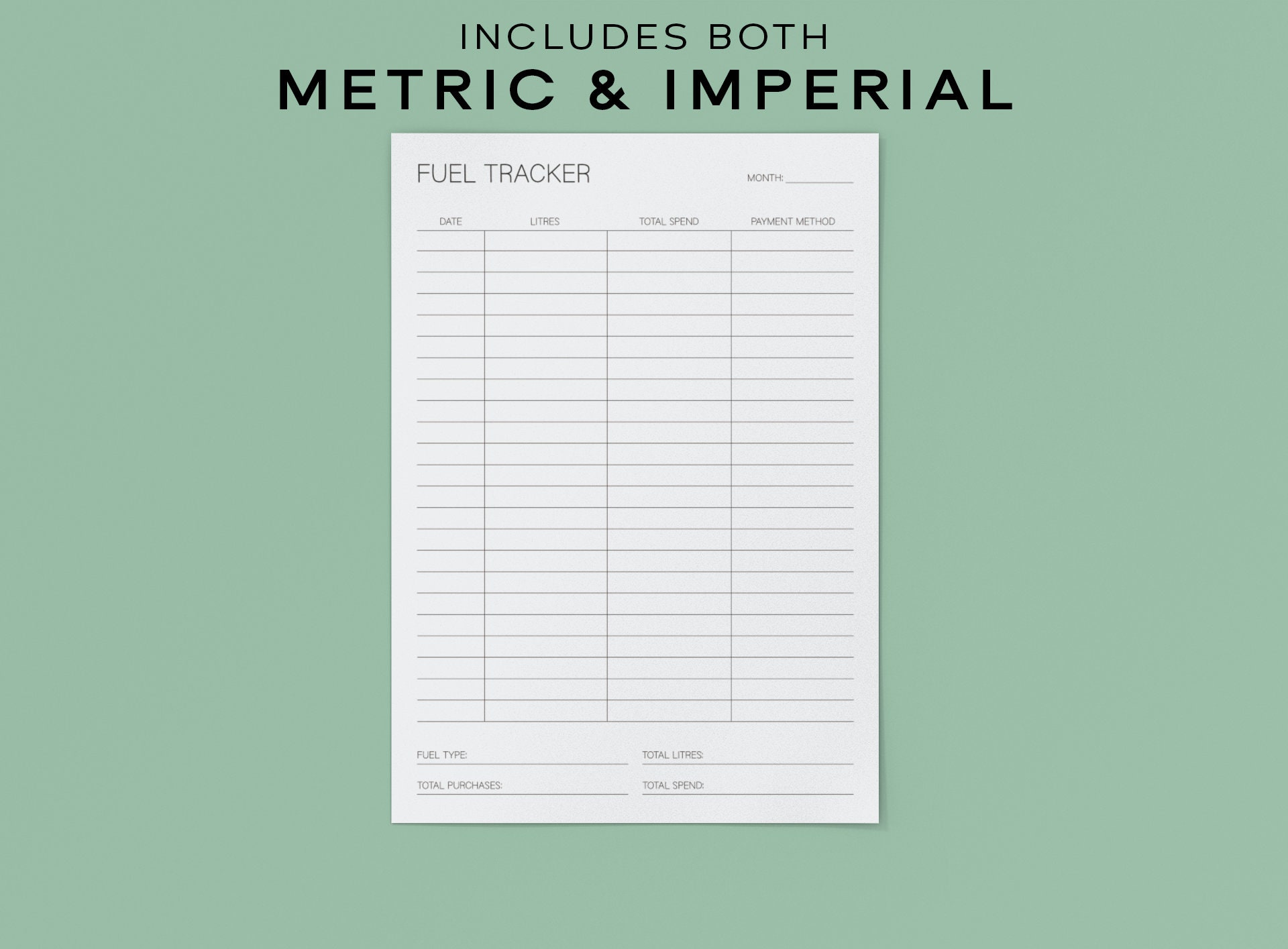 Printable: Mileage & Fuel Tracker - Self-employed Tracker 2 Page PDF ...