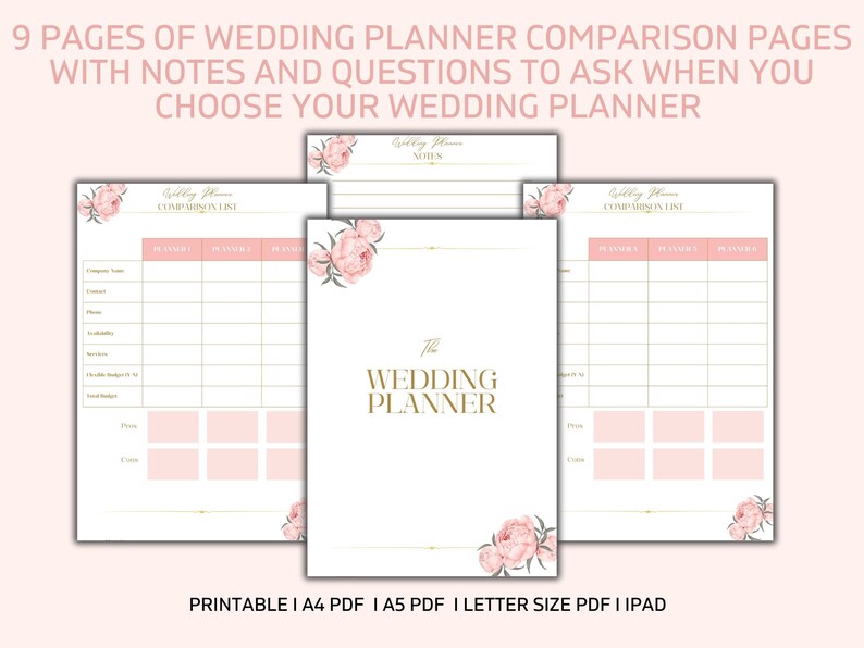 Wedding Planner Printable, Printable Wedding Planner Kit, Wedding ...