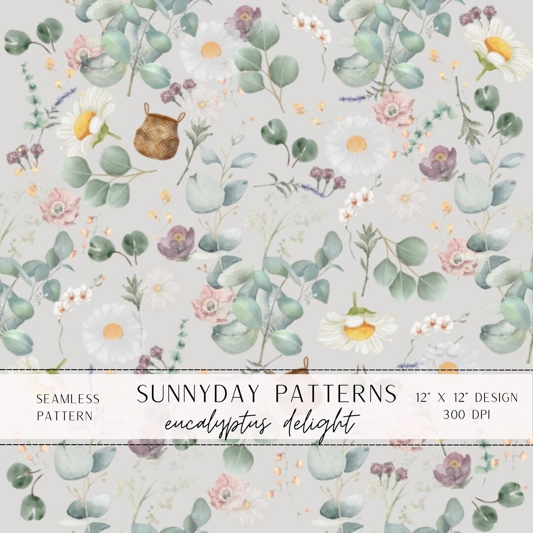 Eucalyptus Seamless Design, Seamless Pattern File, Digital Paper ...