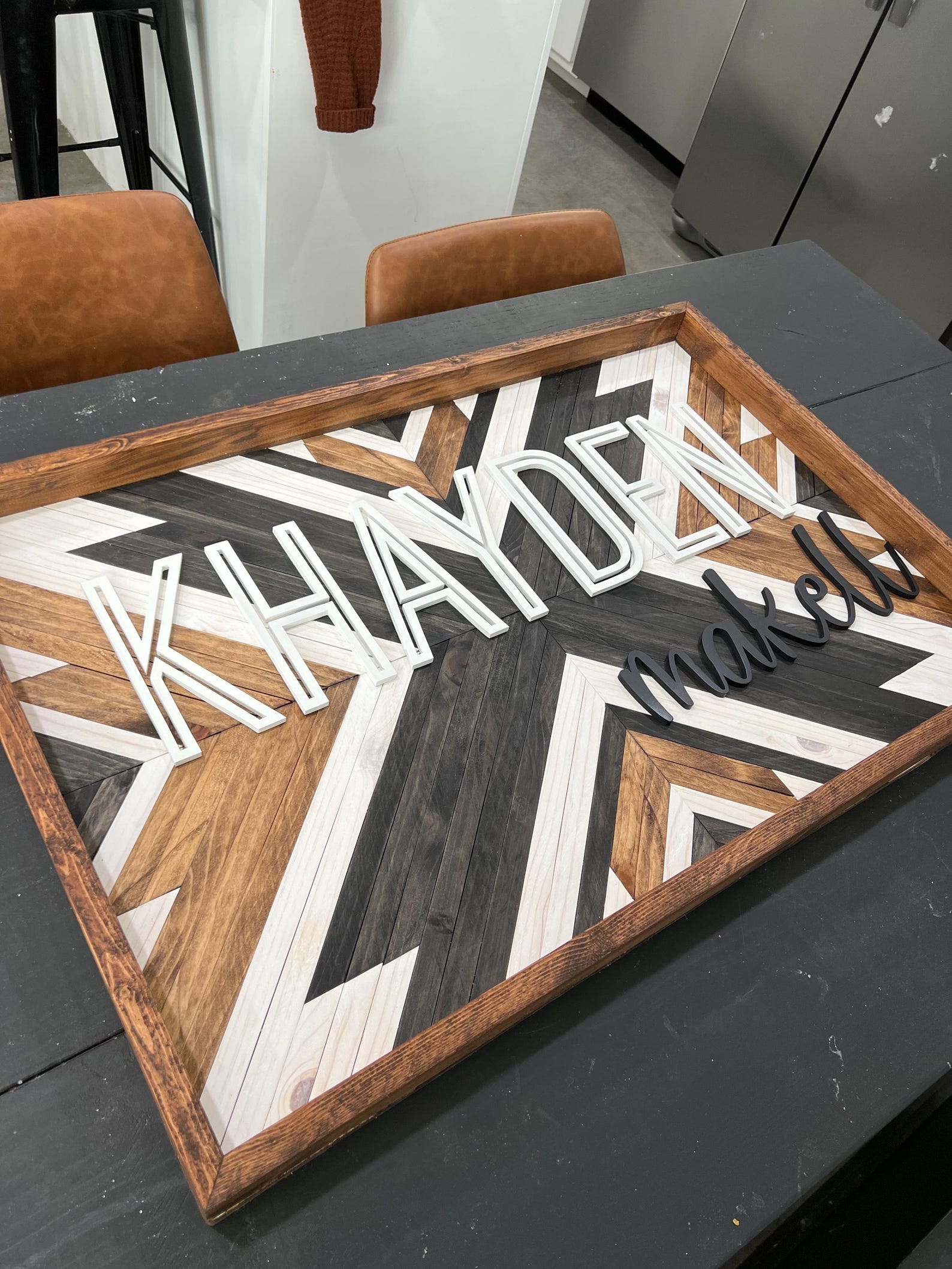 Personalized Aztec Geometric Wood Sign – Custom Name Wall Art - Etsy