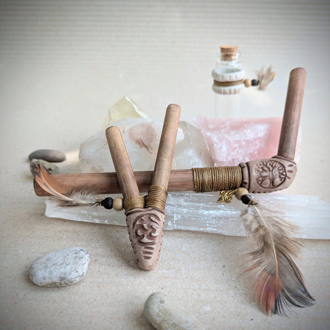 New Bond | Kuripe Tepi Shamanic Pipes Set With Nose Fitting | Handmade ...