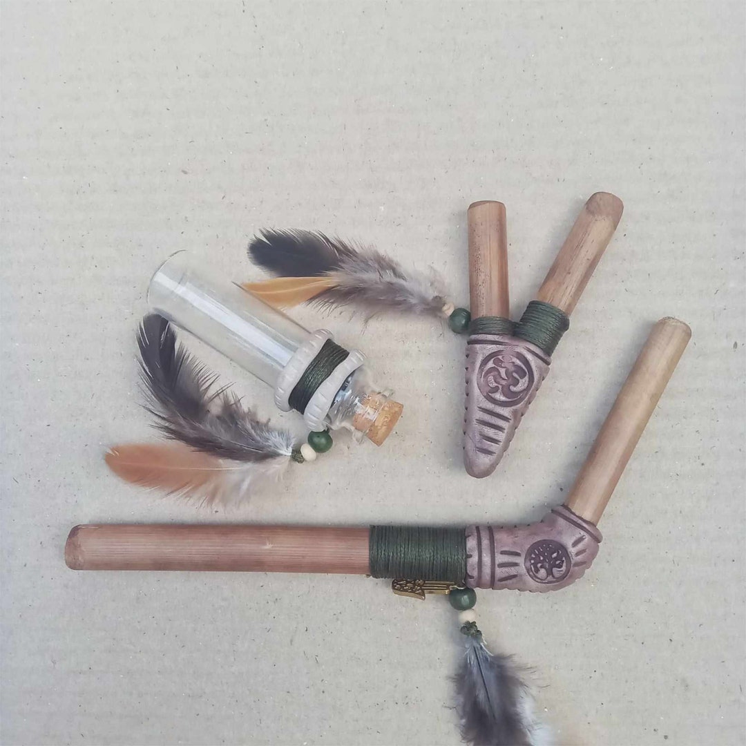 New Devi | Kuripe Tepi Set With Nose Fitting | Handmade, Shamanic Pipes ...