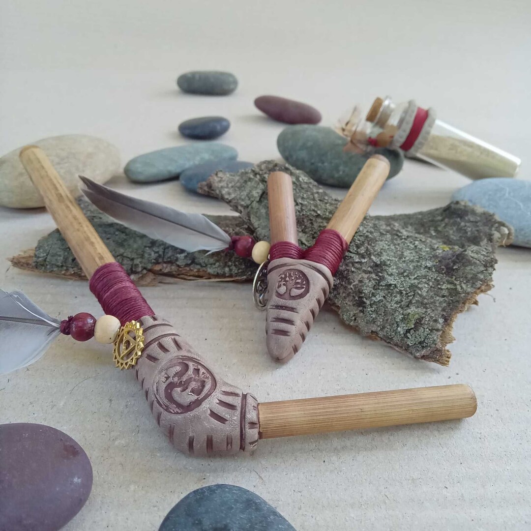 Devi Duo Kuripe Tepi Set With Nose Fitting Handmade, Shamanic Pipes ...