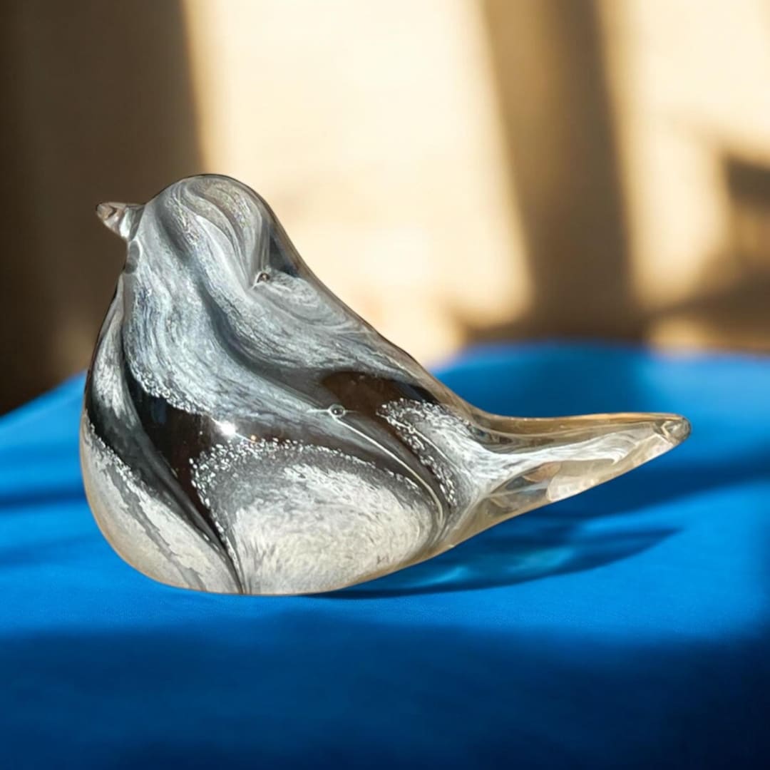 Blown Glass Swirl Songbird Memorial Urn: Cremation Ashes Keepsake - Etsy