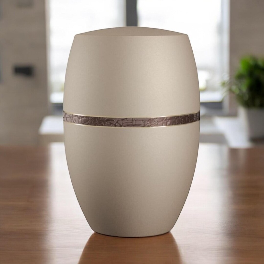 Personalized Matte Champagne Cremation Urn Full-size Biodegradable ...