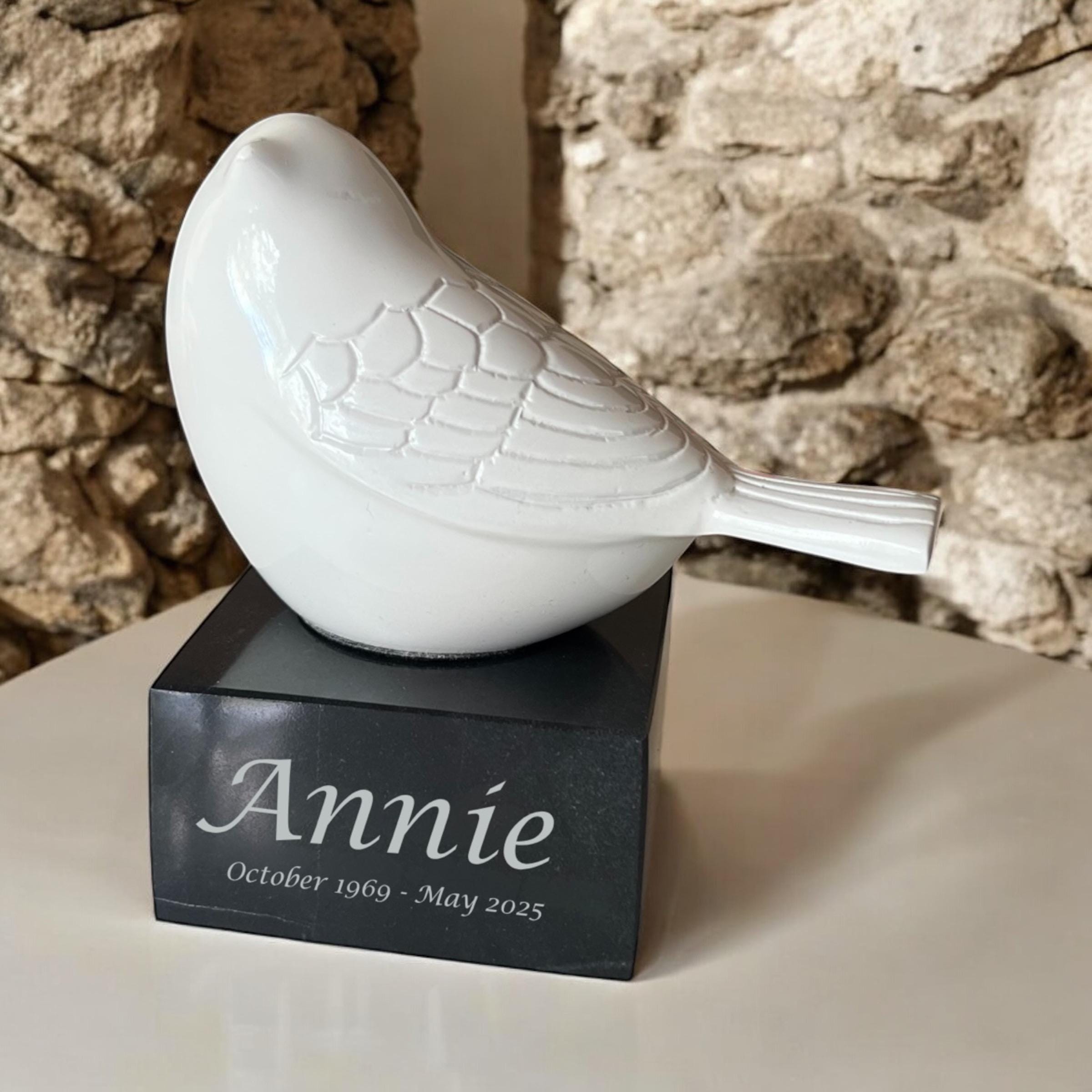 Personalized Brass Songbird Memorial Keepsake for Cremation Ashes ...