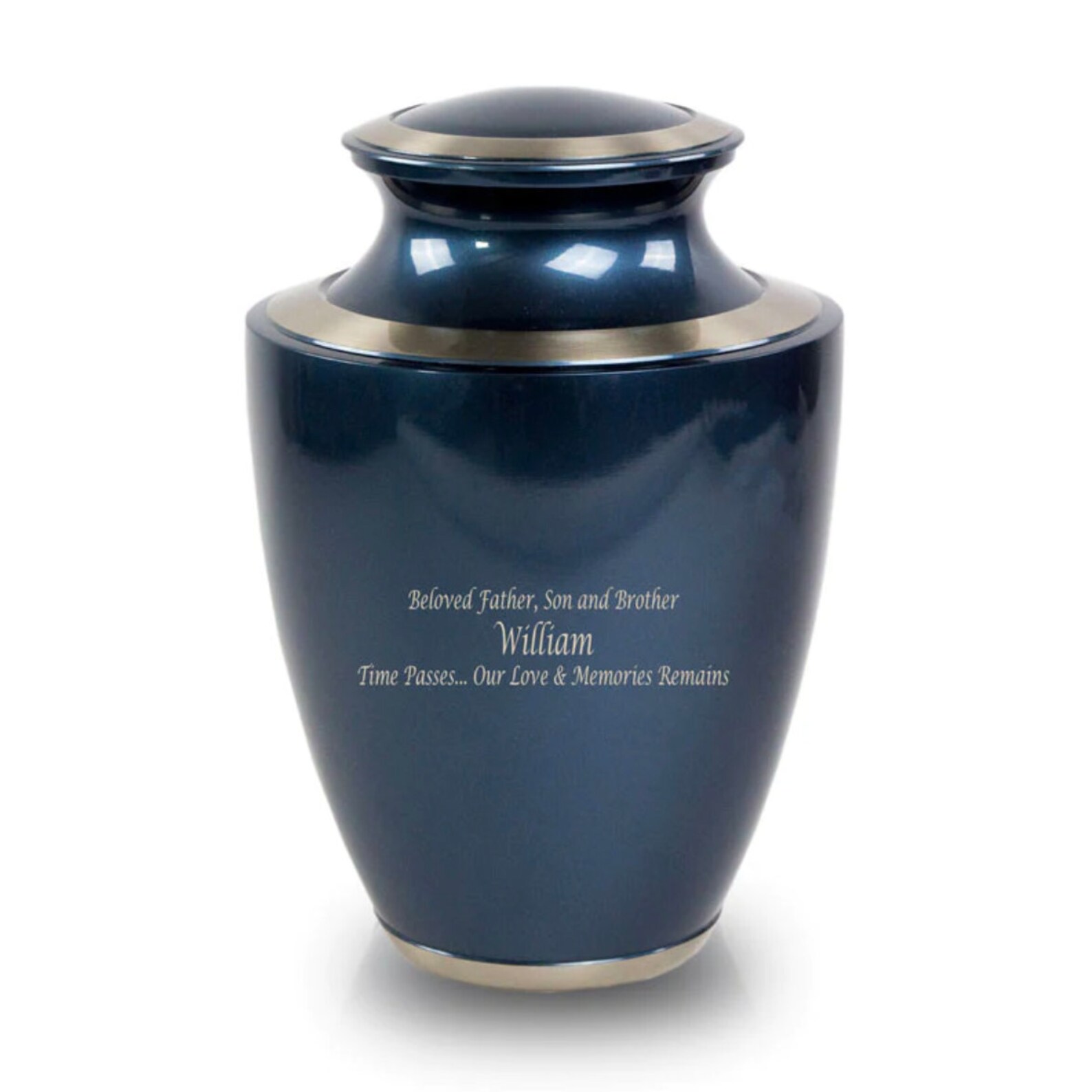 Personalized Moonlight Blue Cremation Urn: Bronze Memorial Urn for ...