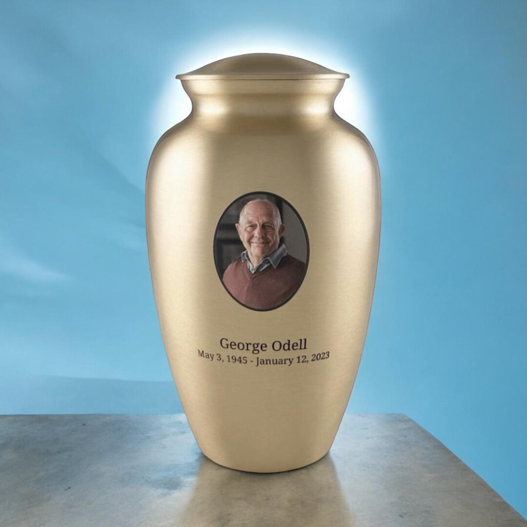 Full-sized Traditional Urn With Custom Portrait and Personalization ...