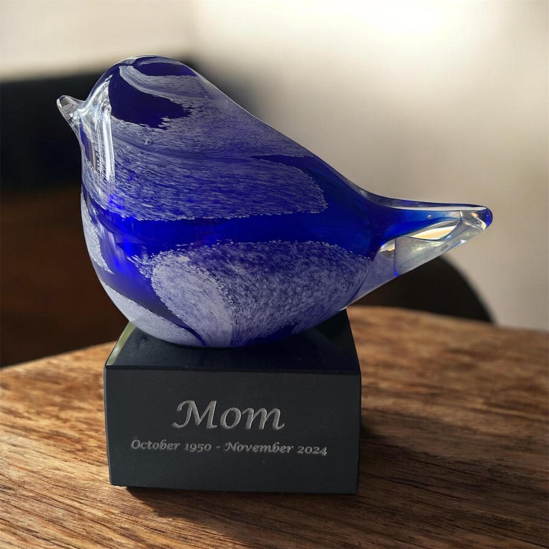 Glass Songbird Keepsake Urn With Personalized Base | Unique Shared ...