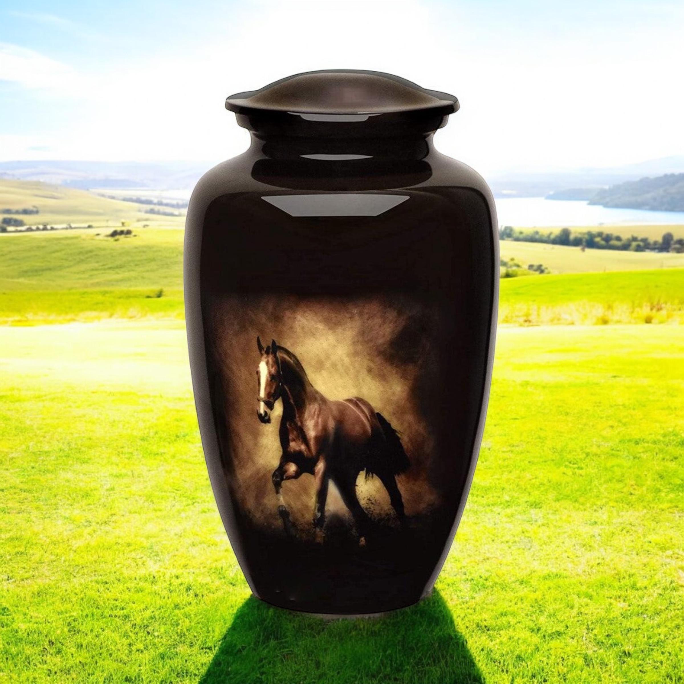 Running Free Painted Horse Design Urn | Adult Memorial Cremation Urn - Etsy