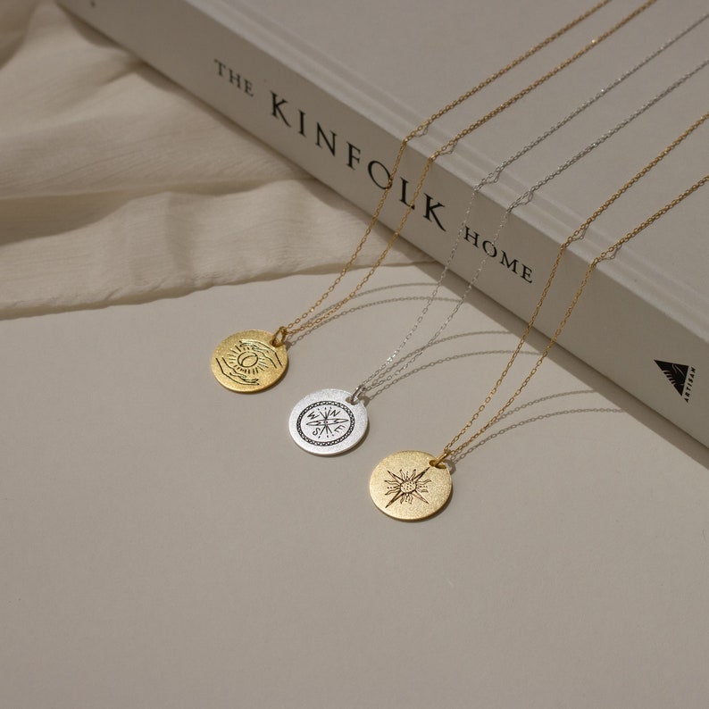 Mystic Coin Pendant Necklace | Evil Eye Necklace | Sun & Moon Pendant ...