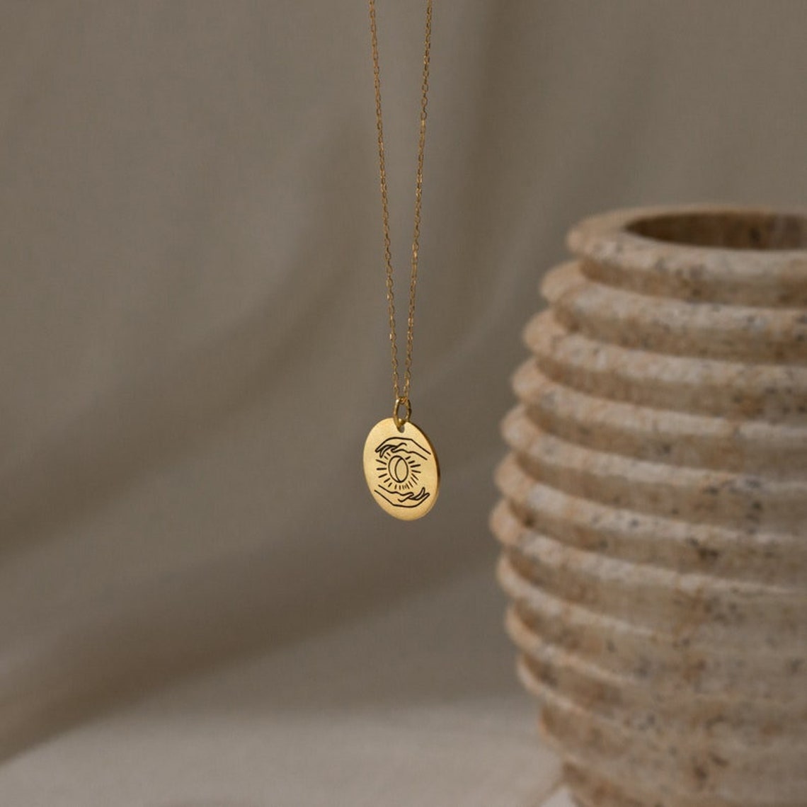 Mystic Coin Pendant Necklace | Evil Eye Necklace | Sun & Moon Pendant ...