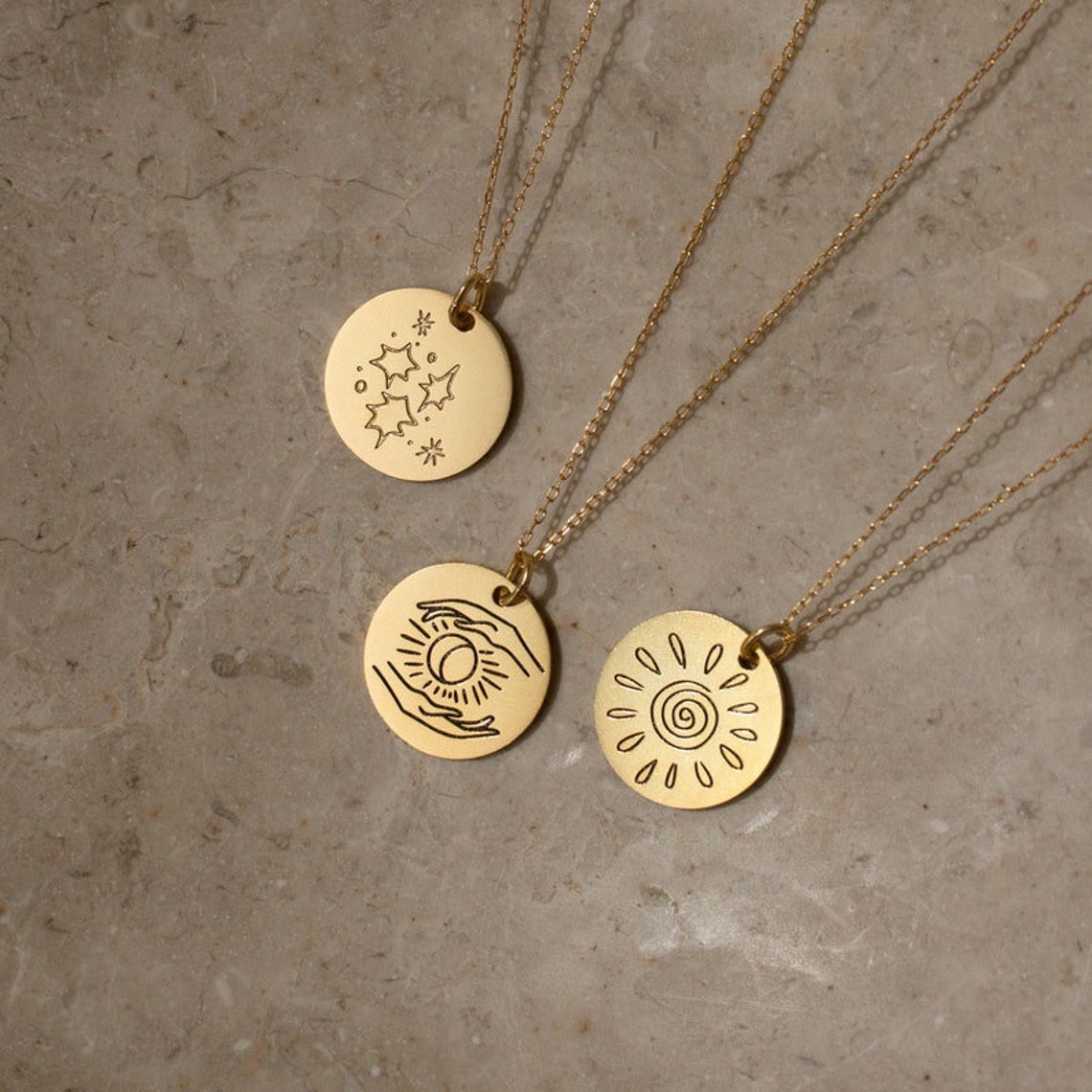 Mystic Coin Pendant Necklace | Evil Eye Necklace | Sun & Moon Pendant ...