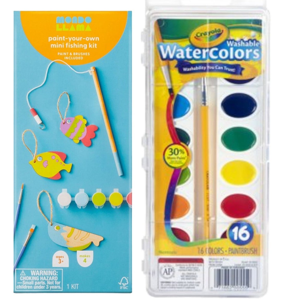Crayola Washable Watercolor Set and Mondo Llama Paint-your-own Mini ...