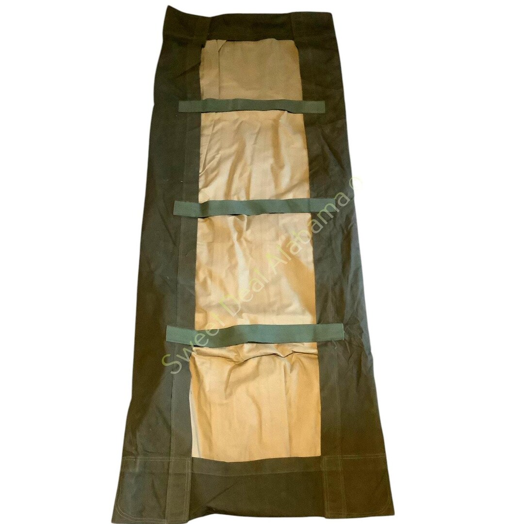 Vintage Military Rubber Air Mattress With Canvas Cover, DLA120-82-C ...